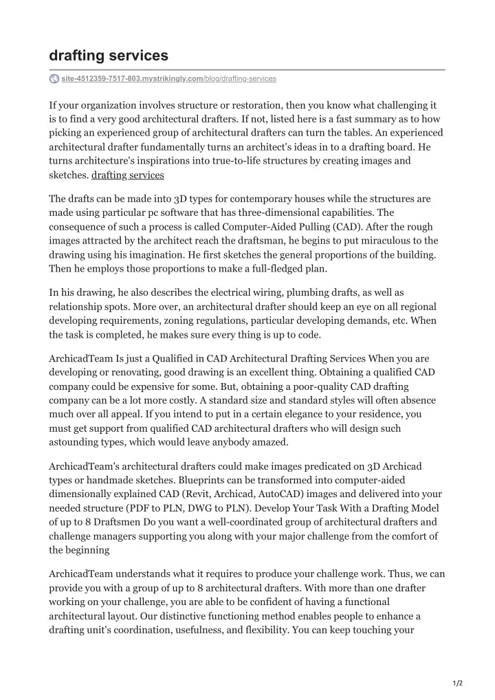 PPT - drafting services PowerPoint Presentation, free download - ID ...