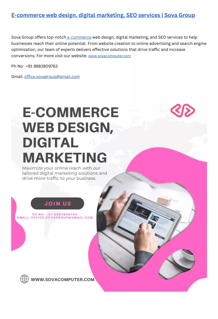 PPT - E-commerce web design, digital marketing, SEO services | Sova ...