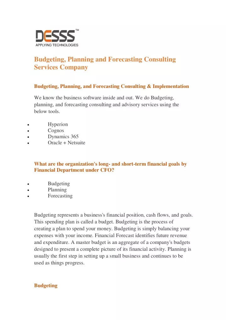 PPT - Budgeting Planning forecasting IT Budgeting And Forecasting ...