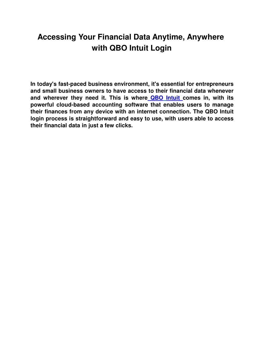 PPT - QBO-intuit-login PowerPoint Presentation, free download - ID:11989805