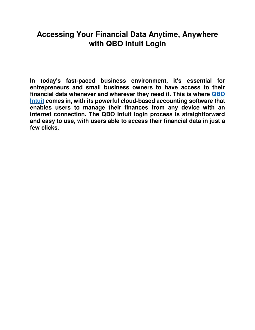 PPT - QBO-intuit-login PowerPoint Presentation, free download - ID:11989807