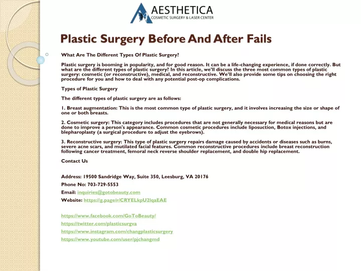 PPT - Plastic Surgery Before And After Fails PowerPoint Presentation ...