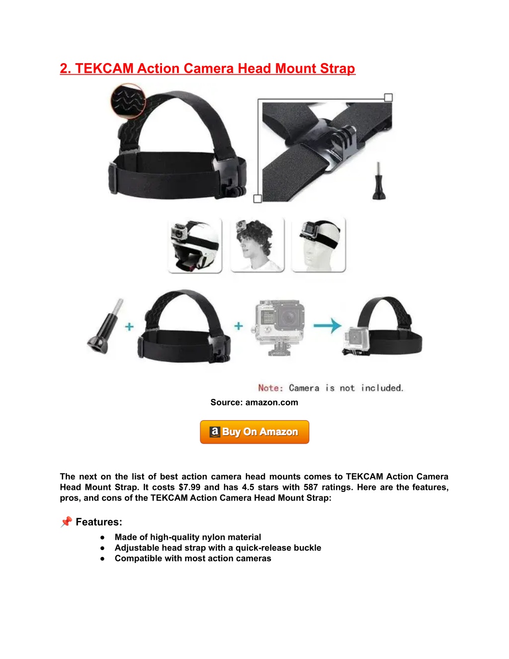 Head Mount For Action Camera Different Types Of Action Camera Straps ...