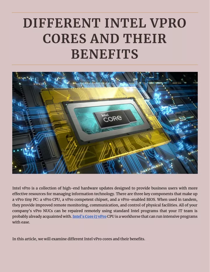 PPT - Different Intel vPro Cores and Their Benefits-1 PowerPoint ...