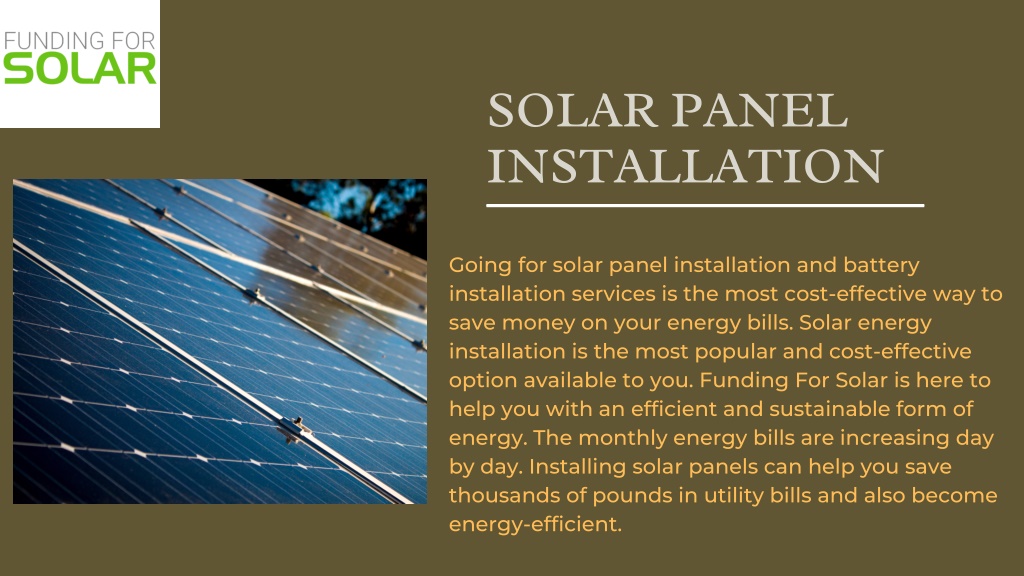 PPT - Solar Panel Installation service | FUNDING FOR SOLAR PowerPoint ...