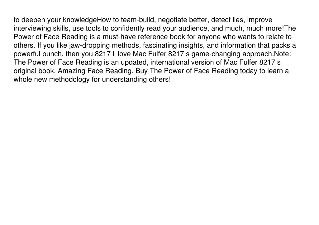 PPT - DOWNLOAD [PDF] The Power of Face Reading: A simple illustrated ...