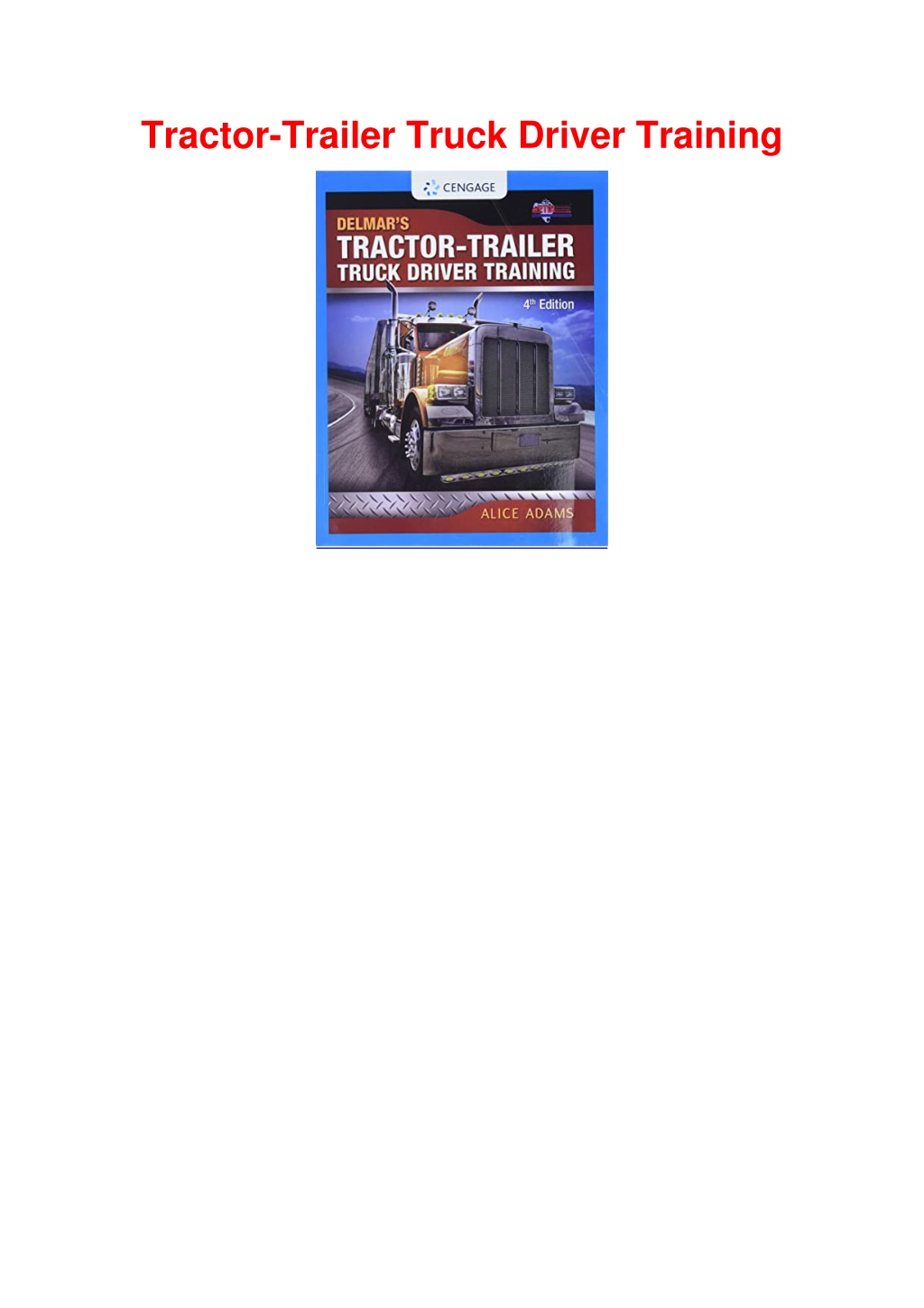 PPT - _PDF_ Tractor-Trailer Truck Driver Training PowerPoint ...