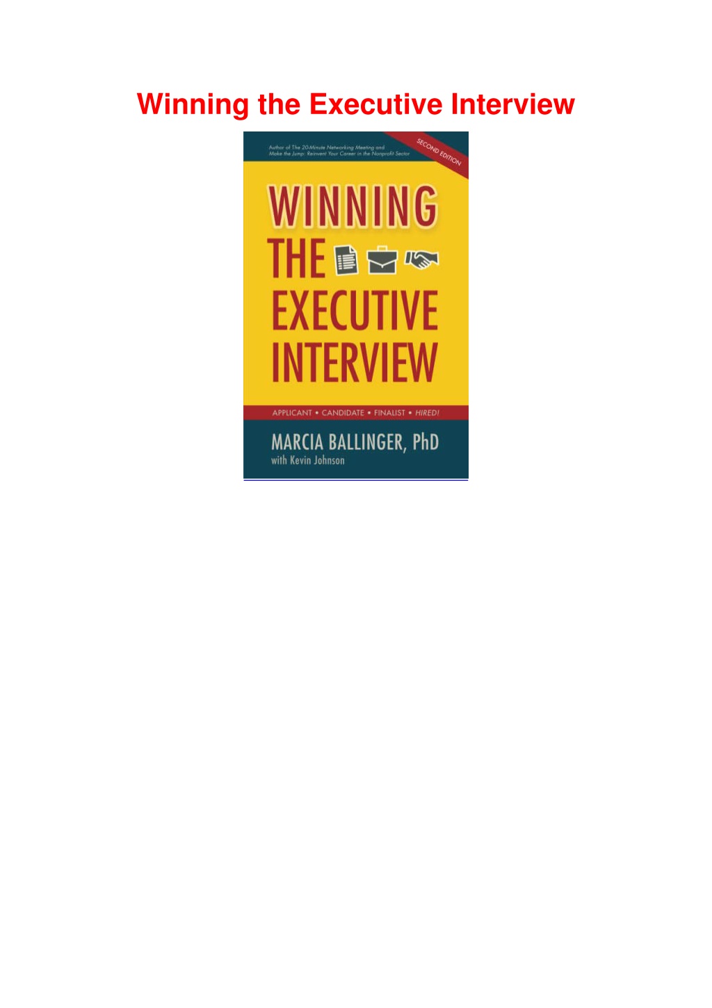 PPT - $PDF$/READ/DOWNLOAD Winning the Executive Interview PowerPoint ...