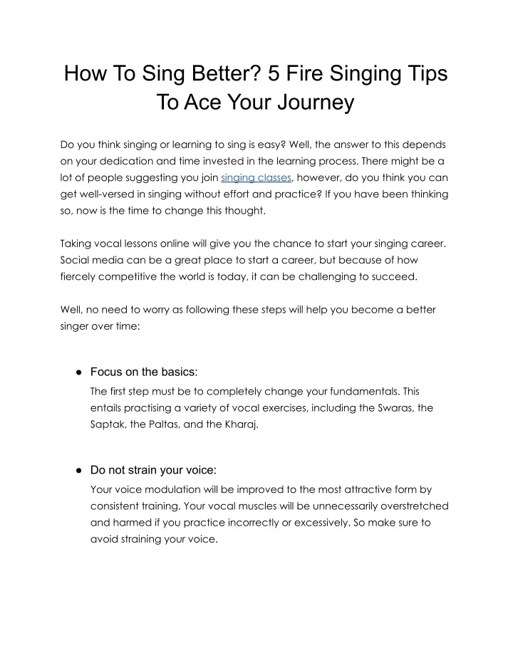 PPT - How To Sing Better? 7 Fire Singing Tips To Ace Your Journey ...