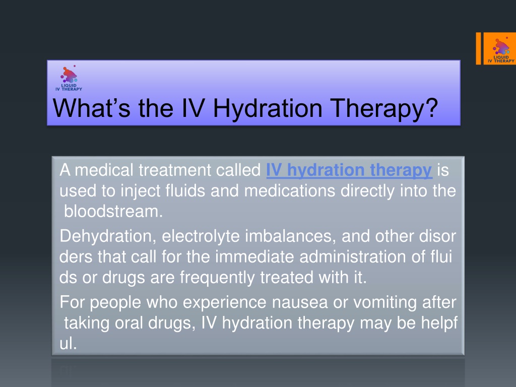 Ppt The Good And Bad About Iv Hydration Therapy Powerpoint