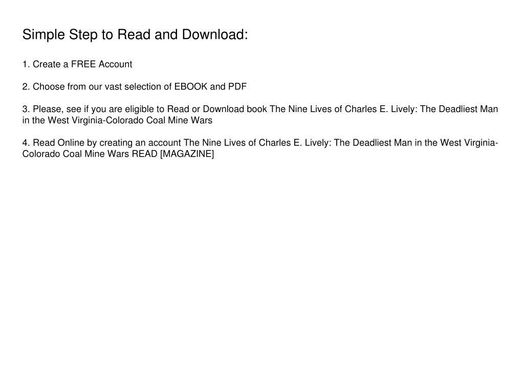 PPT - [EPUB] DOWNLOAD The Nine Lives of Charles E. Lively: The ...