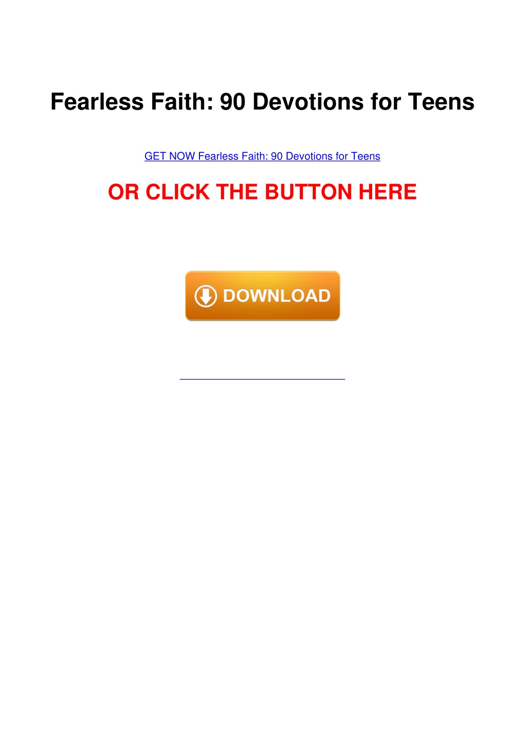 PPT - (PDF/DOWNLOAD) Fearless Faith: 90 Devotions for Teens PowerPoint ...