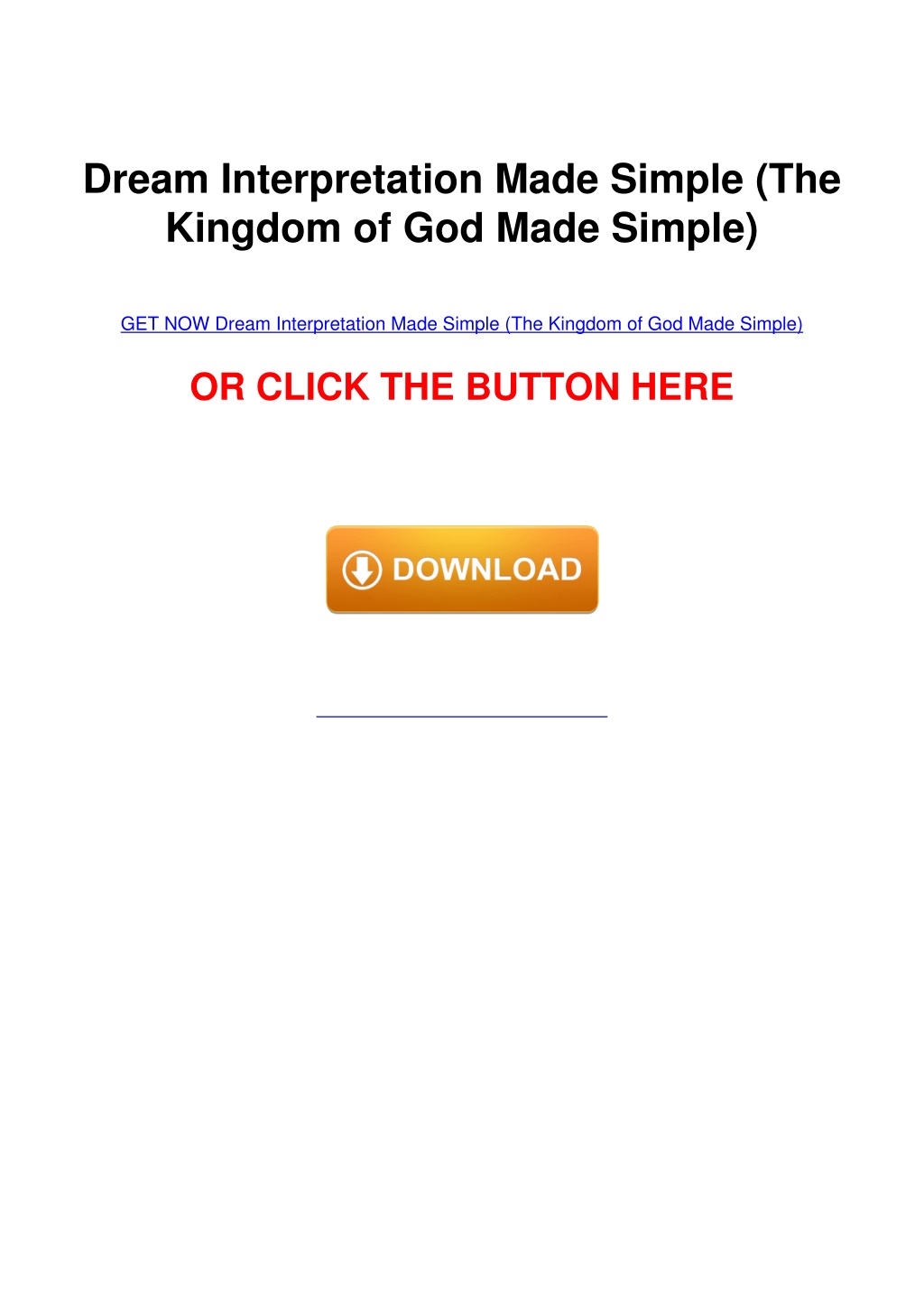 PPT - PDF/BOOK Dream Interpretation Made Simple (The Kingdom of God ...