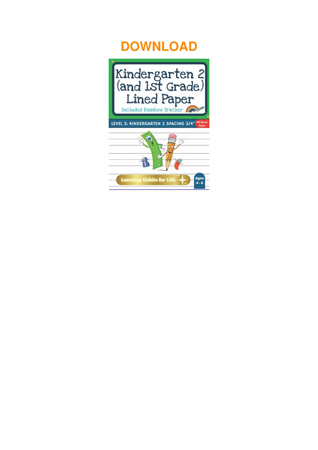 PPT - _PDF_ Kindergarten 2 (and 1st Grade) Lined Paper : Level 3 ...
