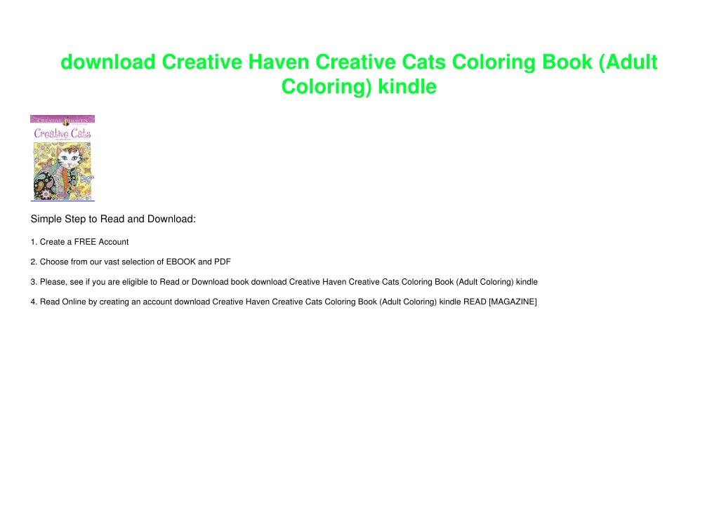 PPT - download Creative Haven Creative Cats Coloring Book (Adult ...