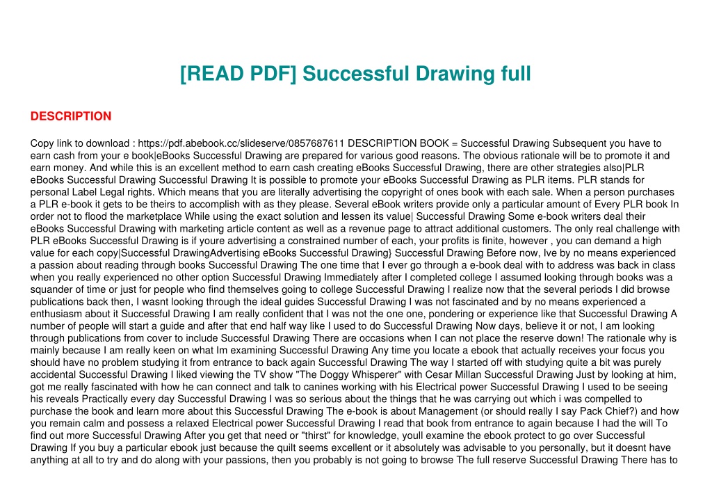 PPT - [READ PDF] Successful Drawing full PowerPoint Presentation, free ...