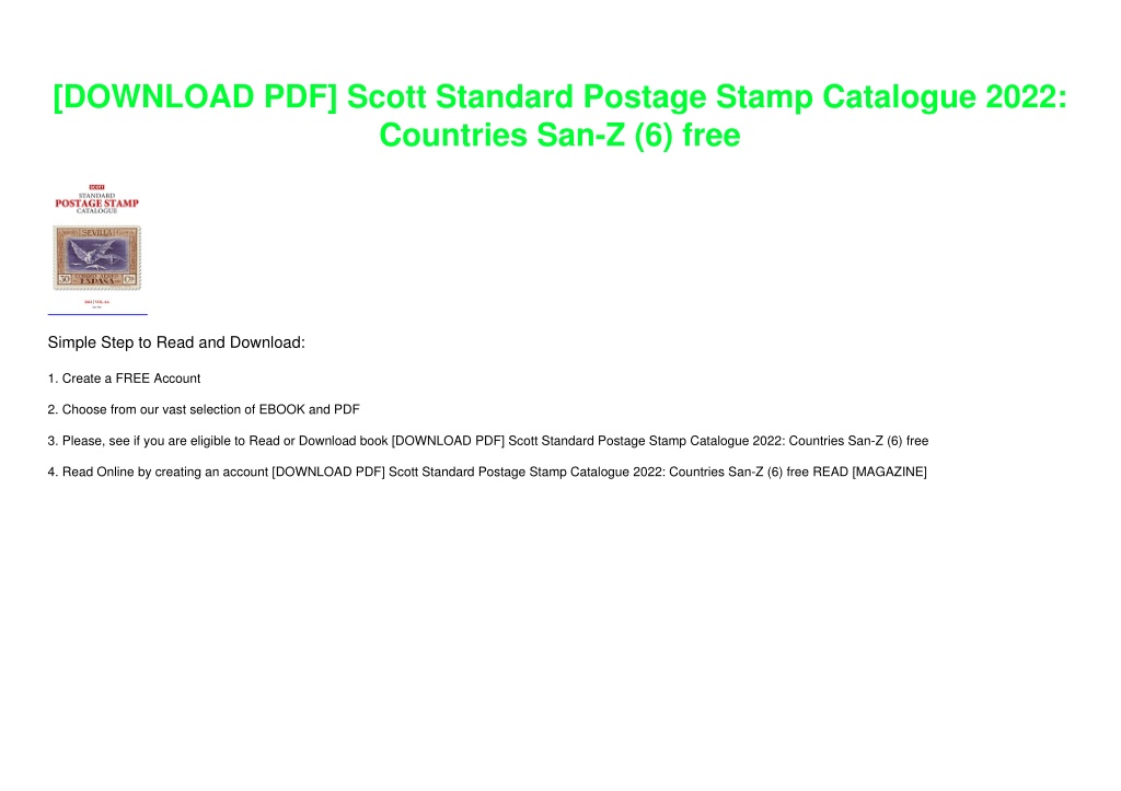 PPT - [DOWNLOAD PDF] Scott Standard Postage Stamp Catalogue 2022 ...