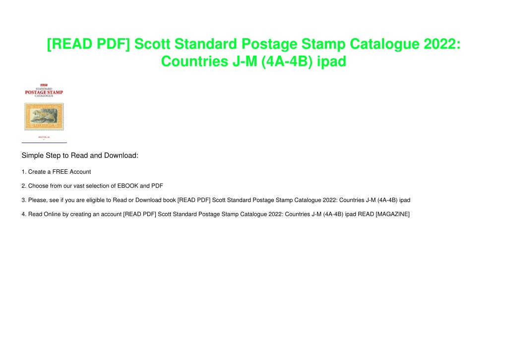 PPT - [READ PDF] Scott Standard Postage Stamp Catalogue 2022: Countries ...