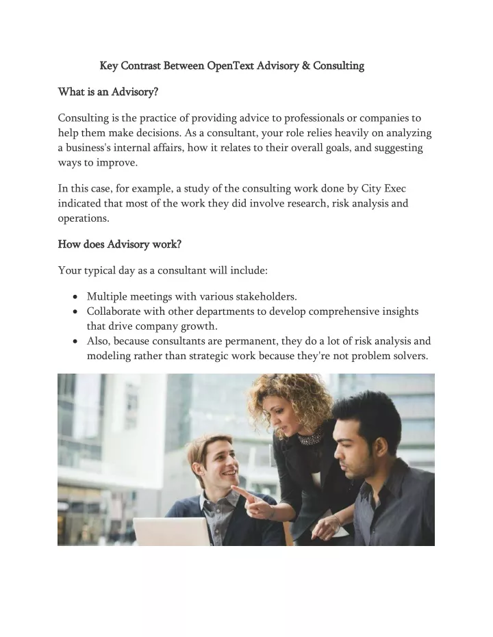PPT - Key Contrast Between OpenText Advisory & Consulting PowerPoint ...