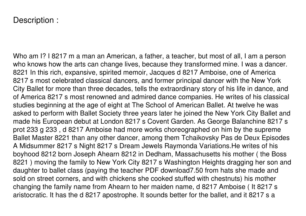 PPT - ‹download› free (pdf) I Was a Dancer PowerPoint Presentation - ID ...