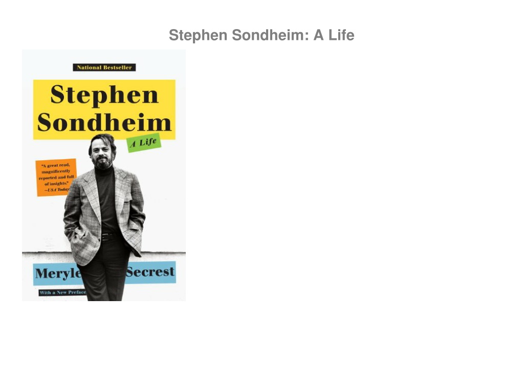 PPT - full ‹download› (pdf) Stephen Sondheim: A Life PowerPoint ...