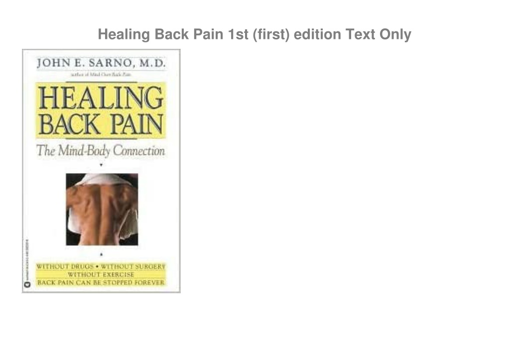 PPT - get (pdf) ‹download› Healing Back Pain 1st (first) edition Text ...
