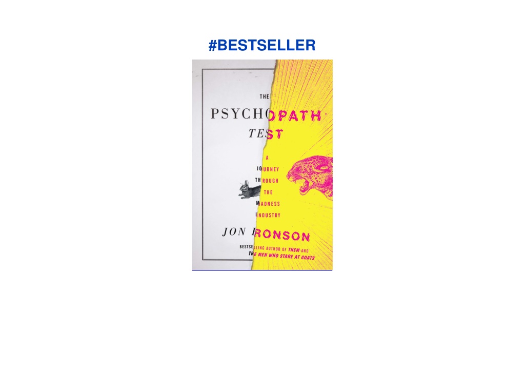 PPT - (pdf)full ‹download› The Psychopath Test: A Journey Through the ...