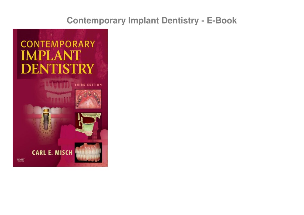 PPT - full ‹download› (pdf) Contemporary Implant Dentistry - E-Book ...