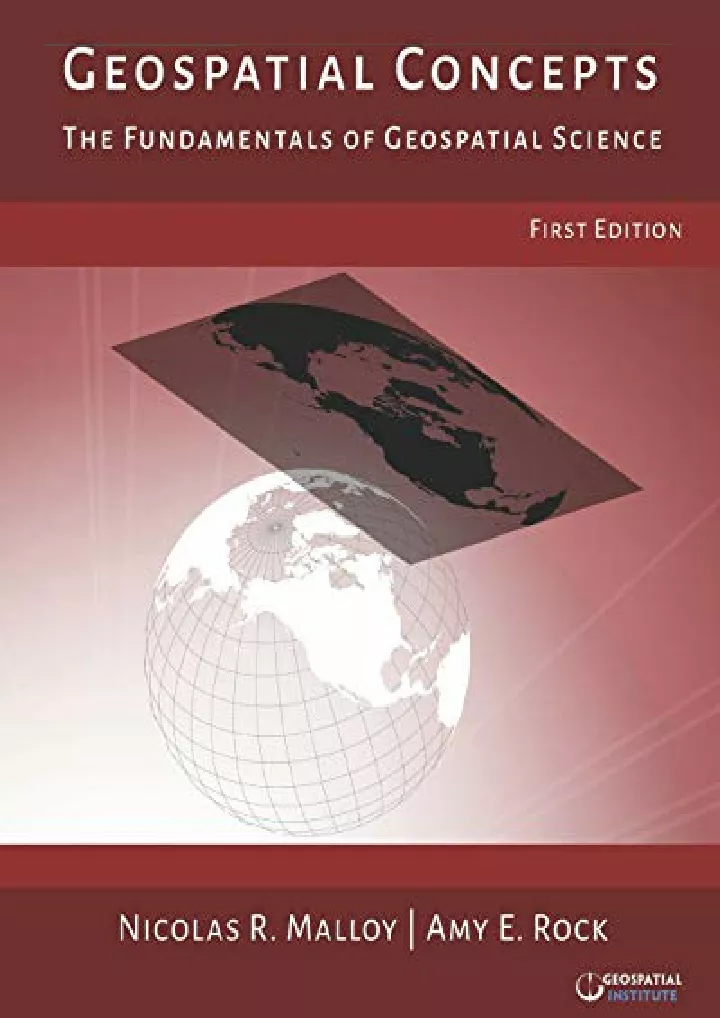 PPT - PDF/BOOK Geospatial Concepts: The Fundamentals of Geospatial ... PPT - PDF/BOOK Geospatial Concepts: The Fundamentals of Geospatial ...