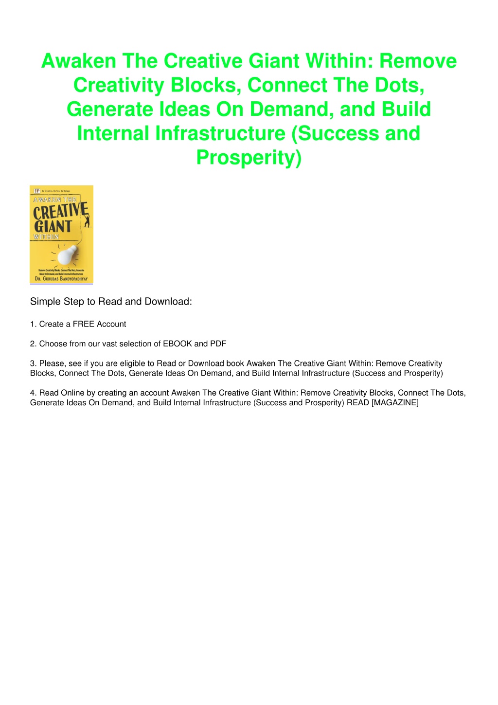 PPT - $PDF$/READ/DOWNLOAD Awaken The Creative Giant Within: Remove ...