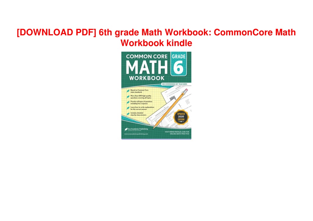 PPT - [DOWNLOAD PDF] 6th grade Math Workbook: CommonCore Math Workbook ...