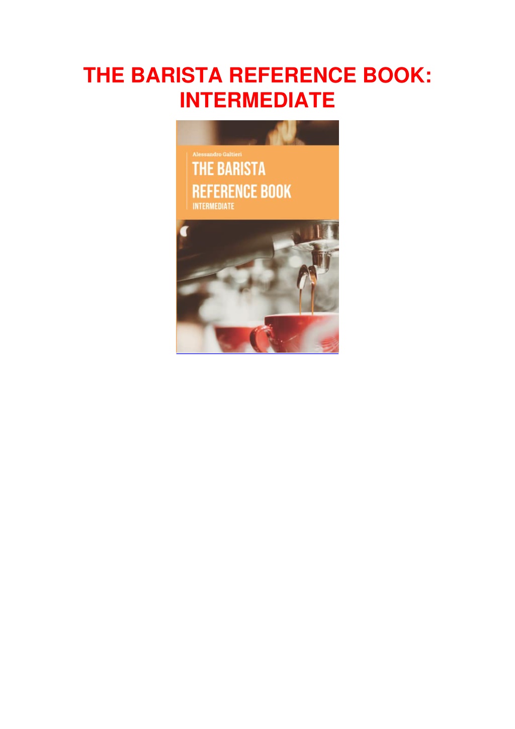 PPT - _PDF_ THE BARISTA REFERENCE BOOK: INTERMEDIATE PowerPoint ...
