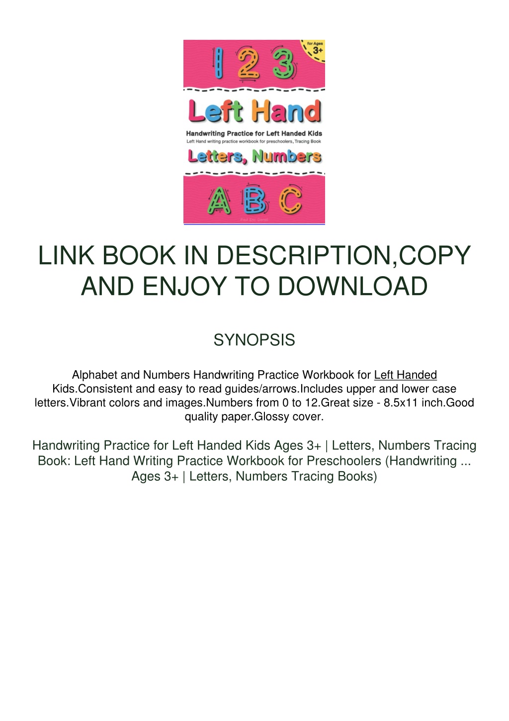 PPT - ‹download› book (pdf) Handwriting Practice for Left Handed Kids ...