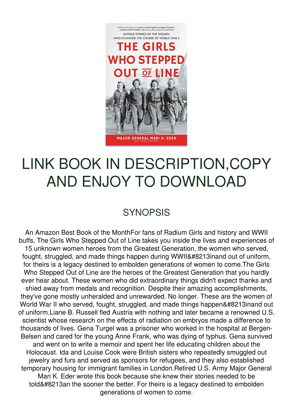 PPT - ‹download› [pdf] The Girls Who Stepped Out of Line: Untold ...