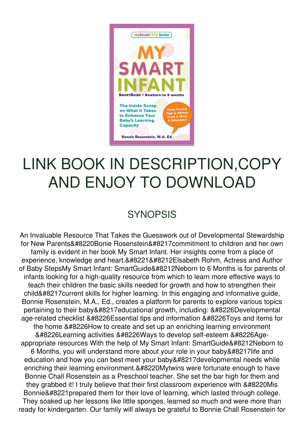 PPT - free ^read [pdf] My Smart Infant: SmartGuide—Newborn to 6 months ...