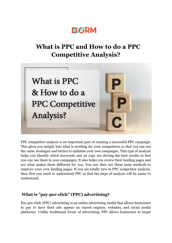 PPT - What is PPC and How to do a PPC Competitive Analysis PowerPoint ...
