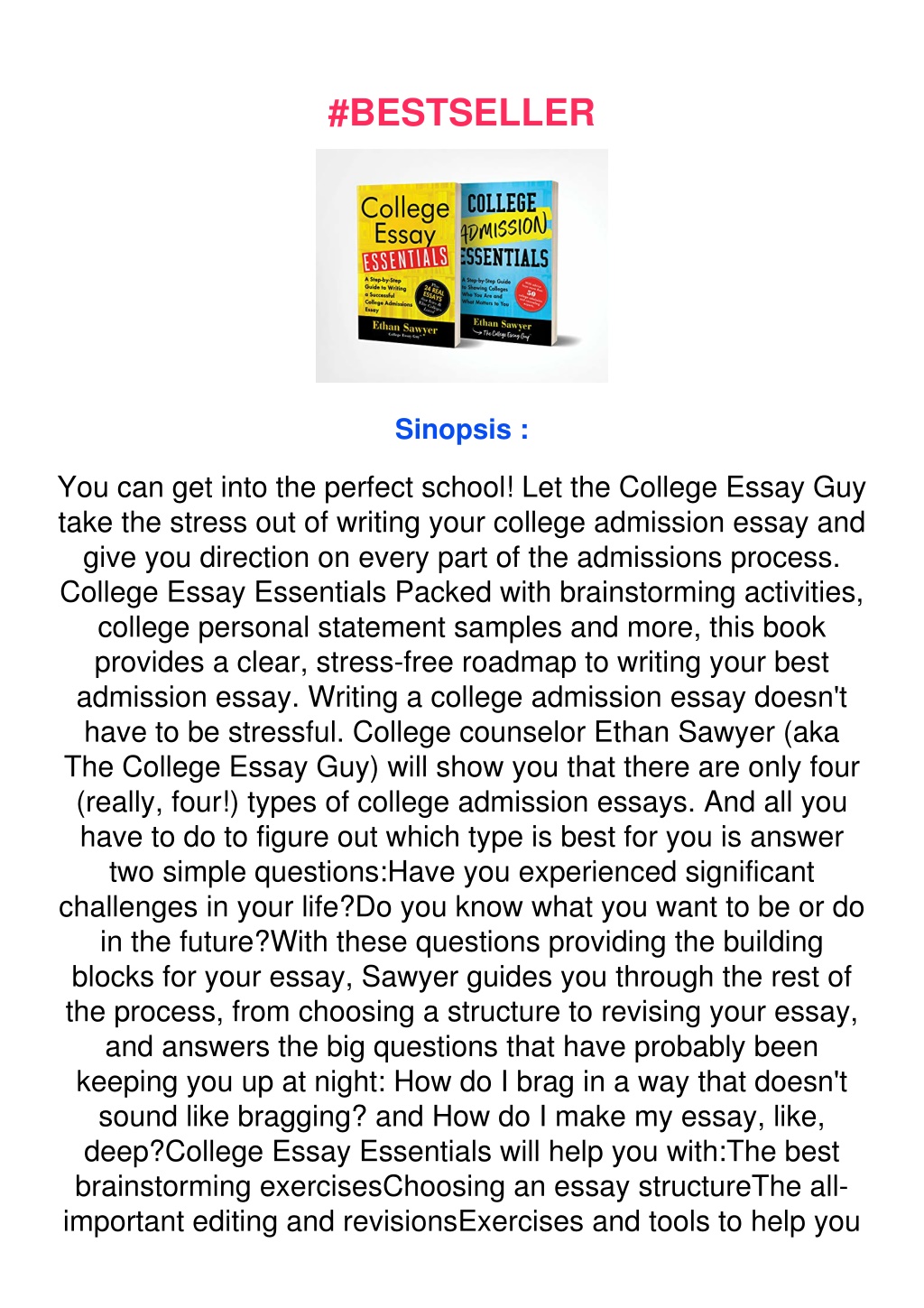 PPT - download College Admission and Essay Essentials Book Set: College ...