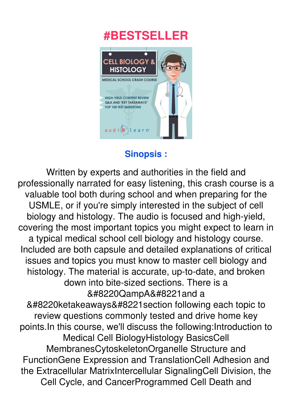 PPT - free pdf Cell Biology and Histology - Medical School Crash Course ...