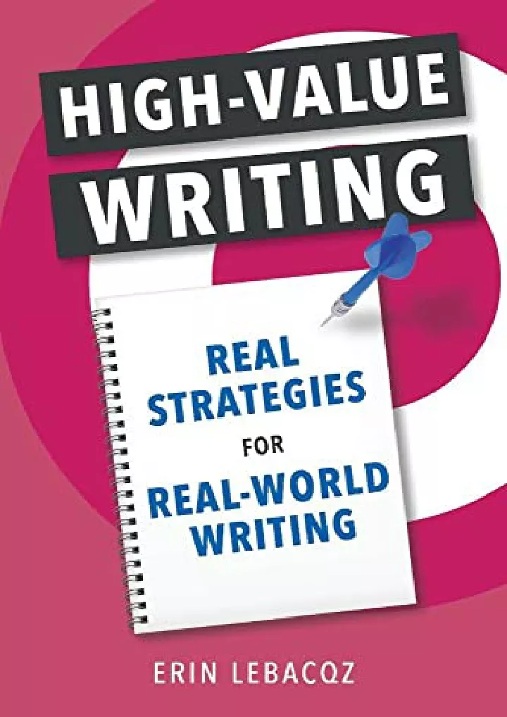 PPT Epub Download High Value Writing Real Strategies For Real World