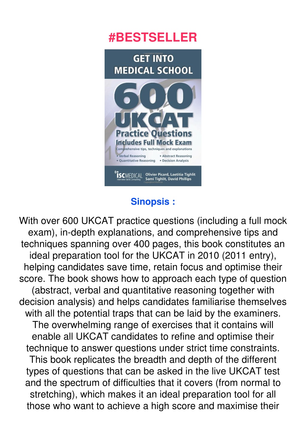 PPT - read ebook Get into Medical School: 600 UKCAT Practice Questions ...