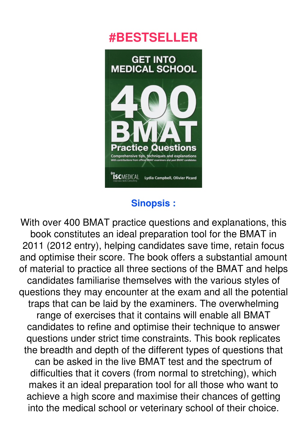 PPT - free pdf Get Into Medical School: 400 Bmat Practice Questions ...