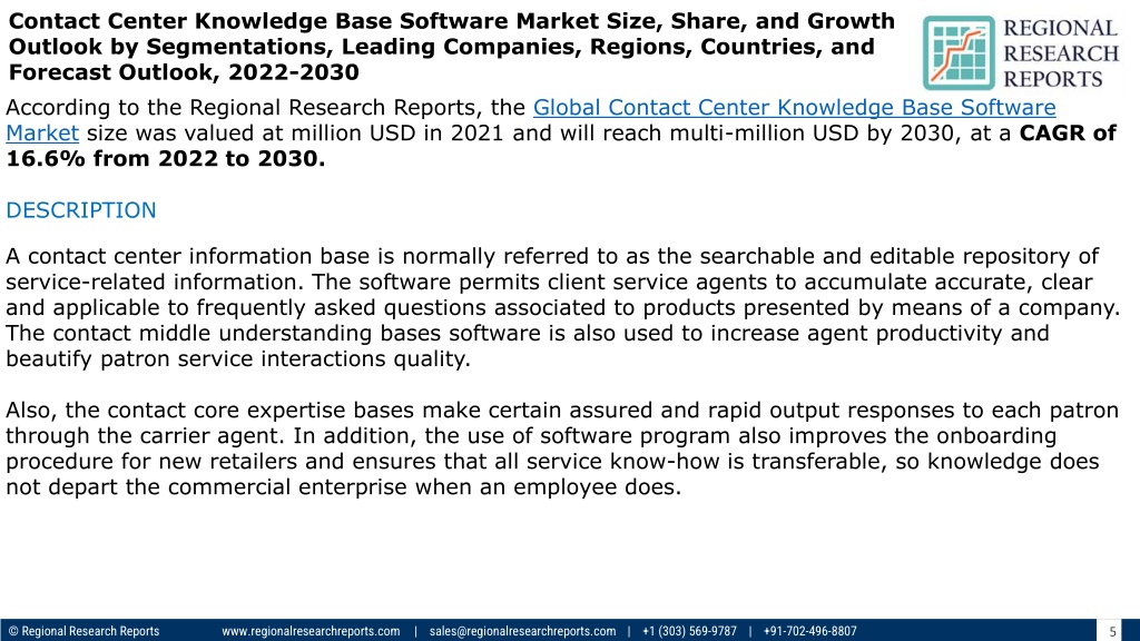 PPT - Contact Center Knowledge Base Software Market growth projection to 16.6% CAGR through 2030 ...