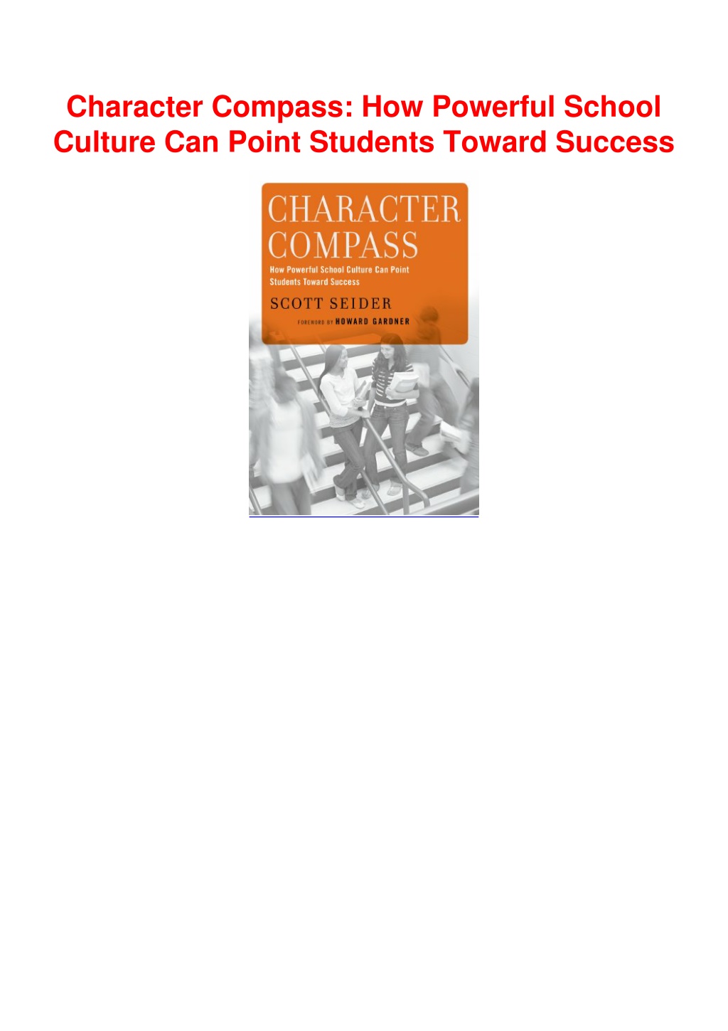 PPT - _PDF_ Character Compass: How Powerful School Culture Can Point ...