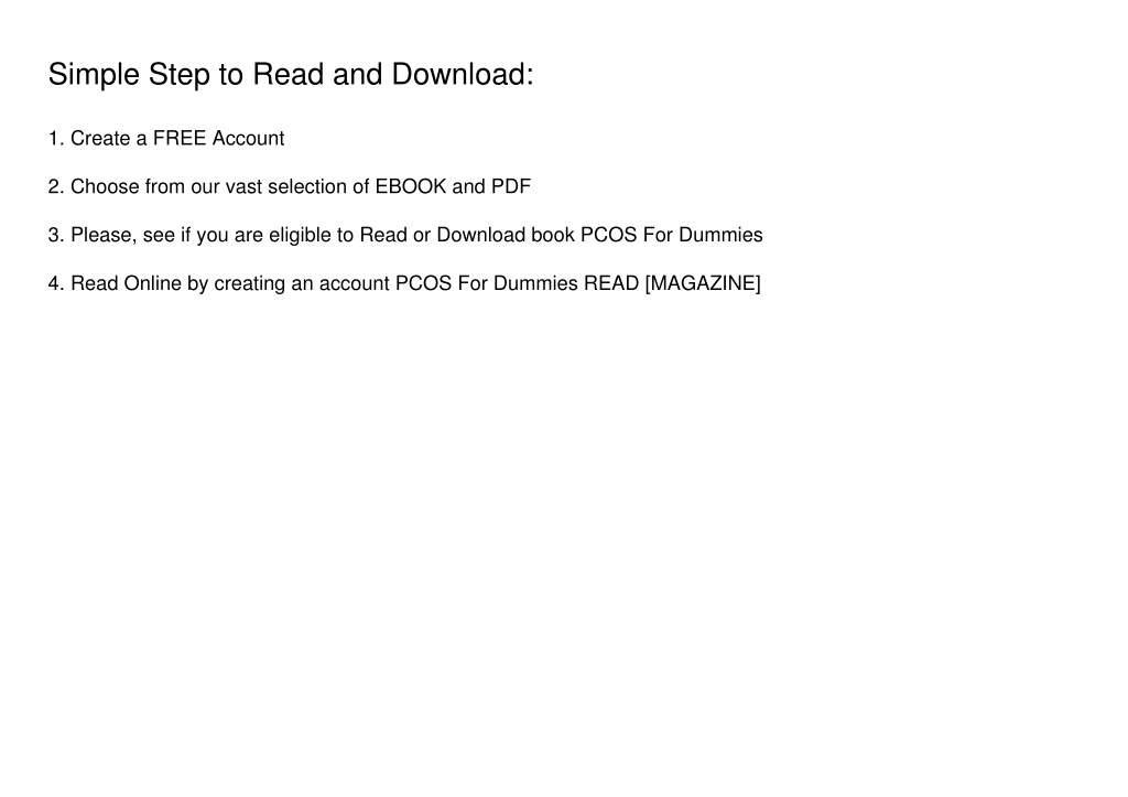 PPT - get (pdf) ‹download› PCOS For Dummies PowerPoint Presentation ...