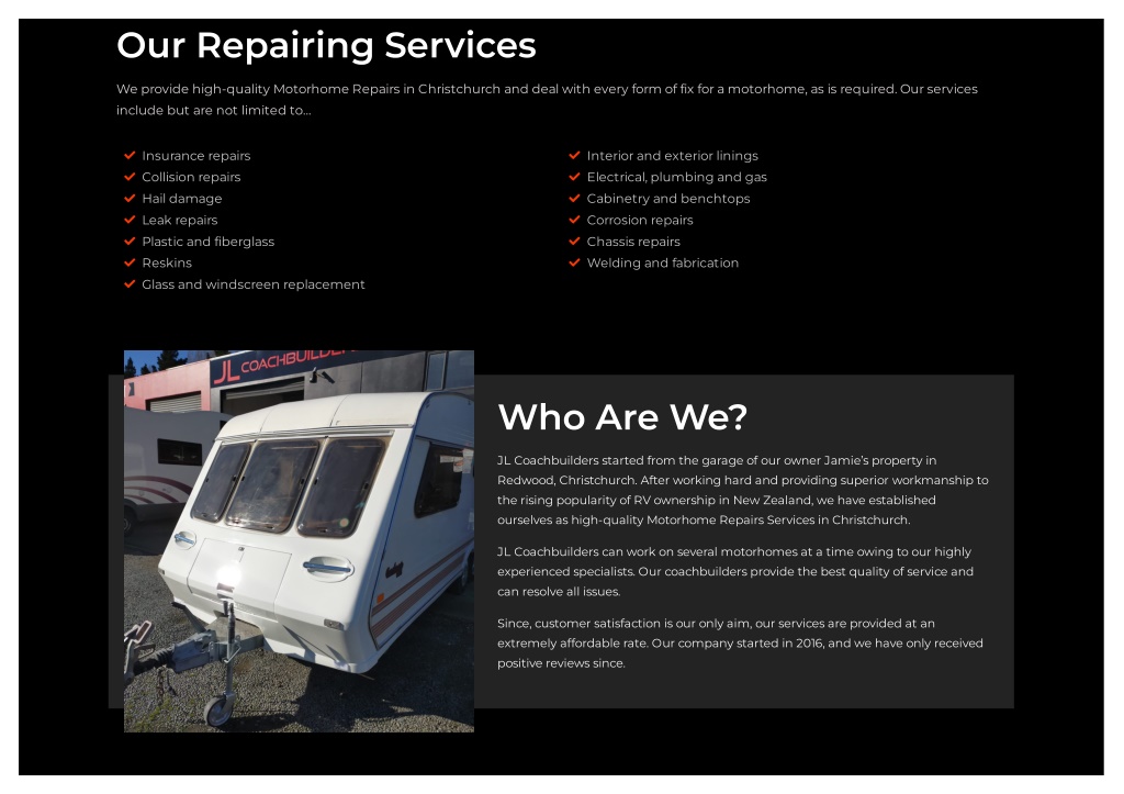 PPT - Trusted Motorhome Repair Companies in the Christchurch Area ...