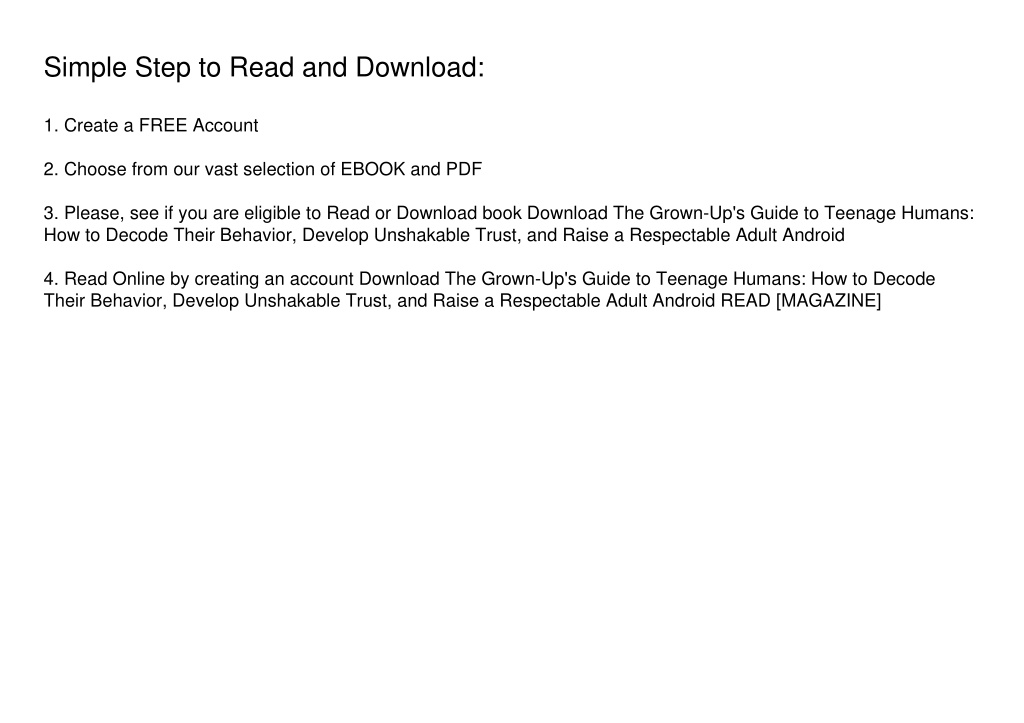 PPT - Download The Grown-Up's Guide to Teenage Humans: How to Decode ...