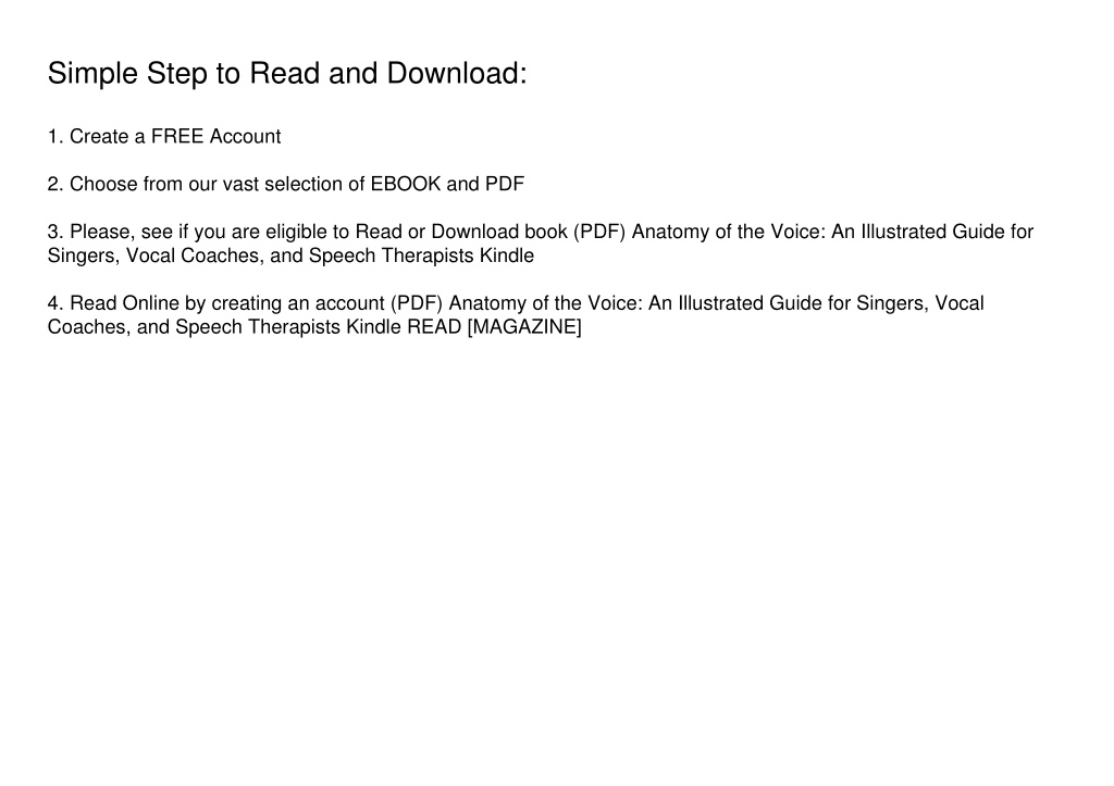 PPT - (PDF) Anatomy of the Voice: An Illustrated Guide for Singers ...
