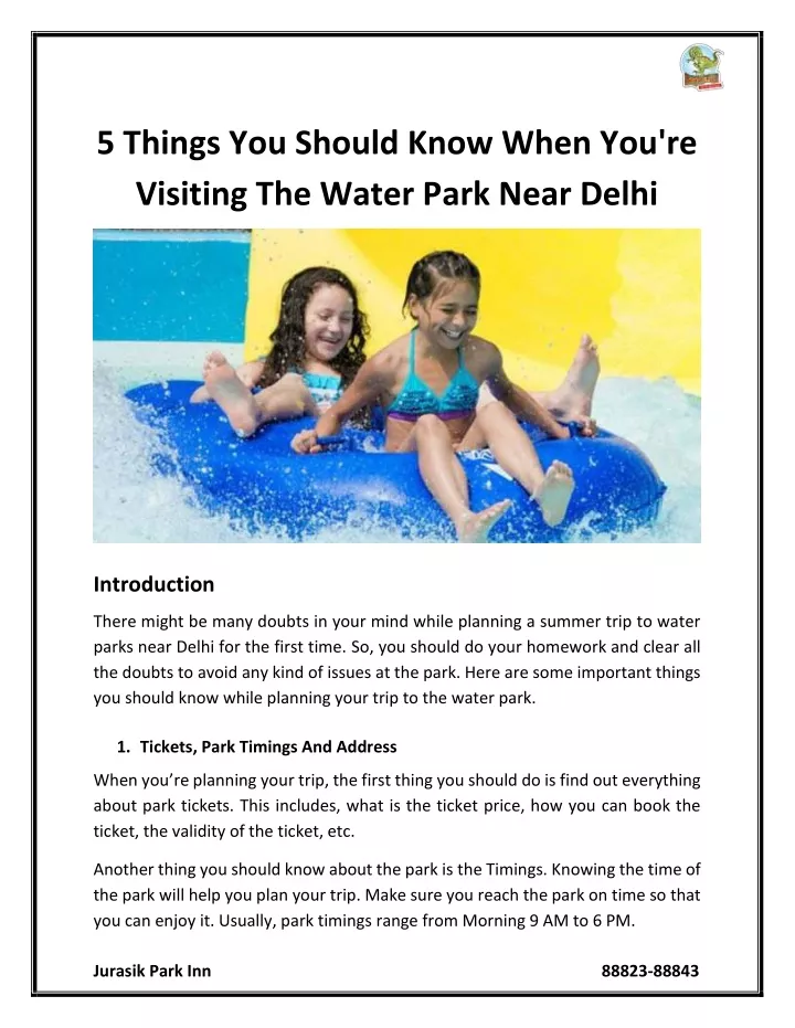 PPT - 5 Things You Should Know When You're Visiting The Water Park Near ...
