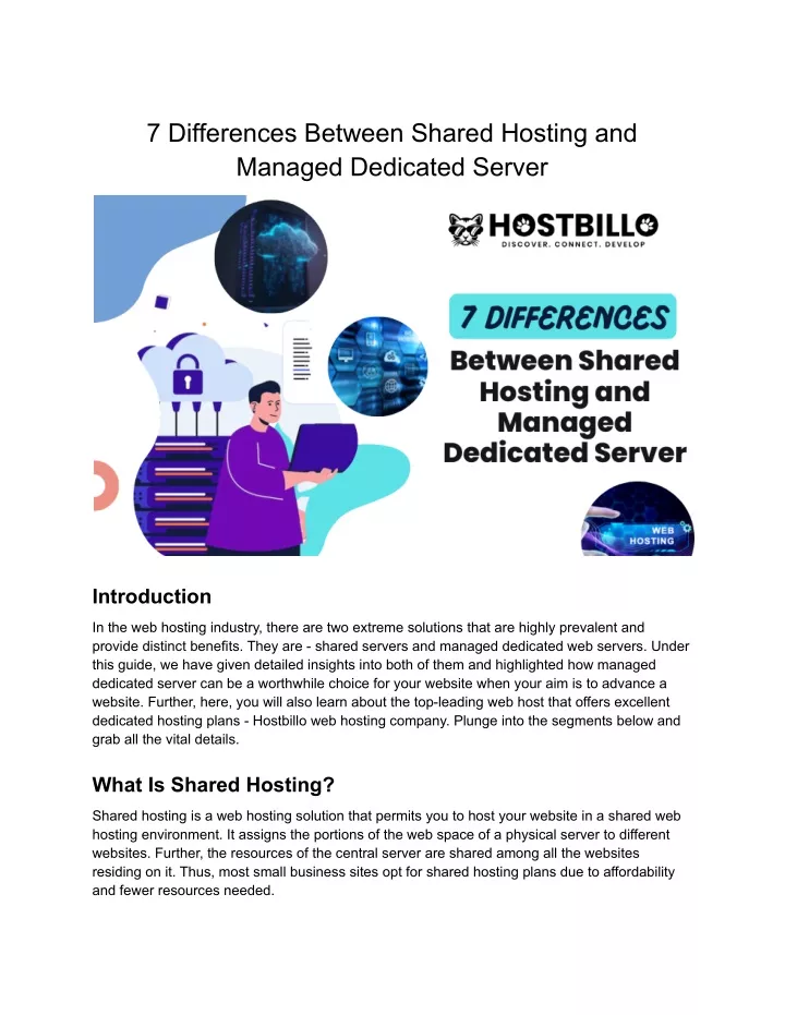 PPT - 7 Differences Between Shared Hosting and Managed Dedicated Server PowerPoint Presentation ...