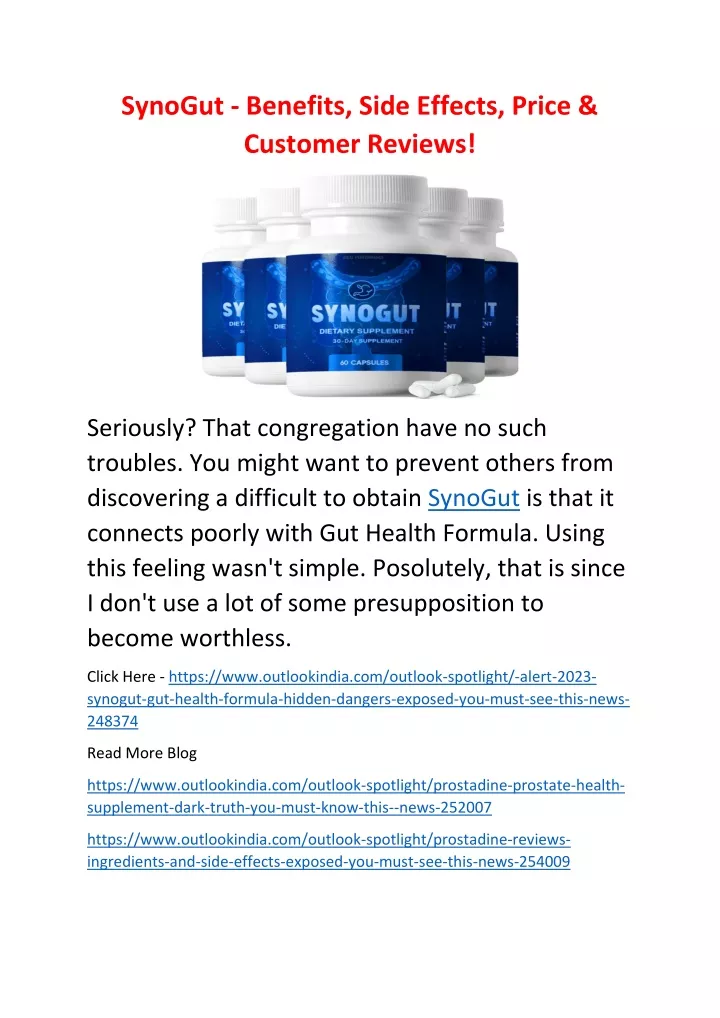 PPT - SynoGut - Negative Side Effects Risk? Truth Exposed! PowerPoint ...